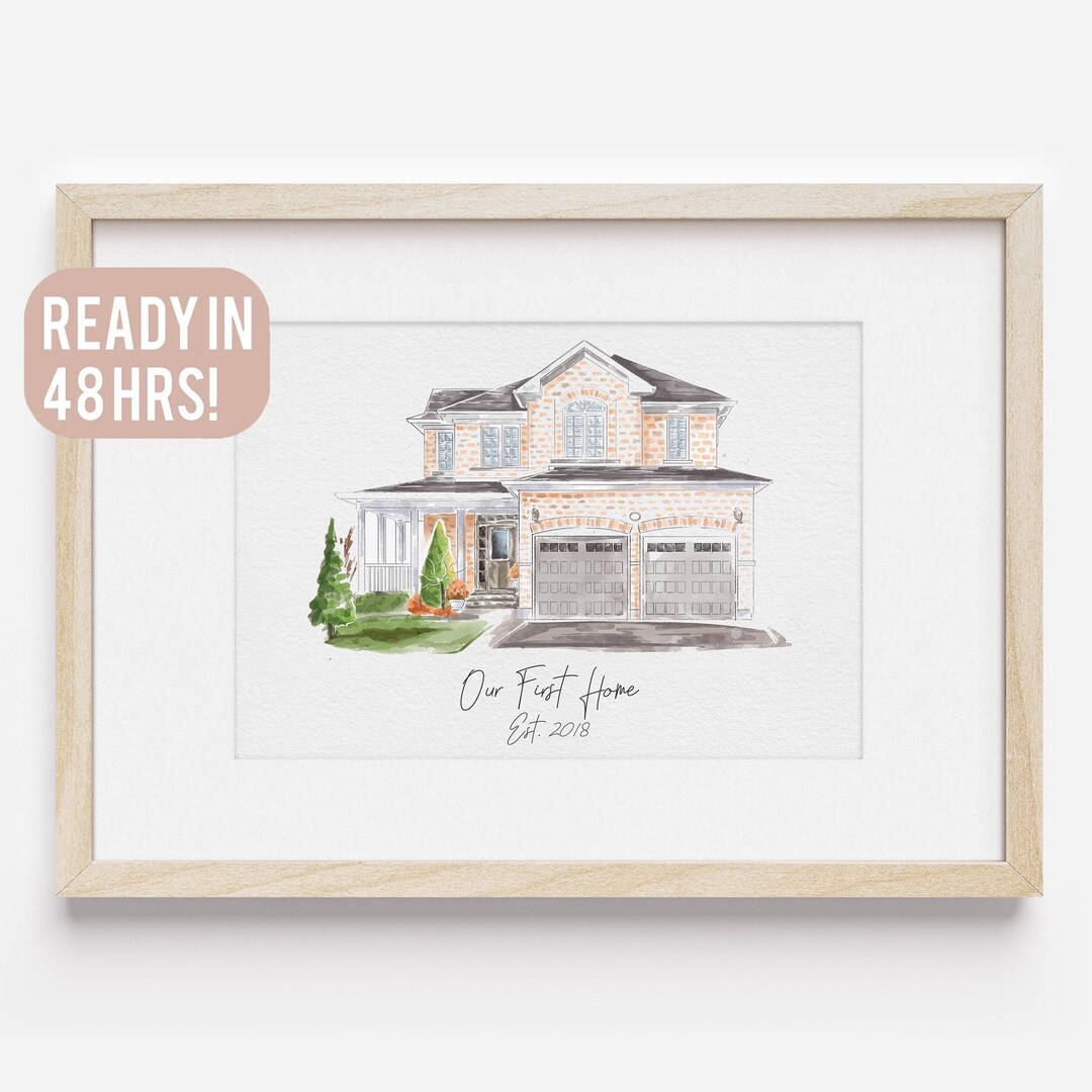 Custom Home Portrait, Home Painting, House Portrait, Watercolor House ...