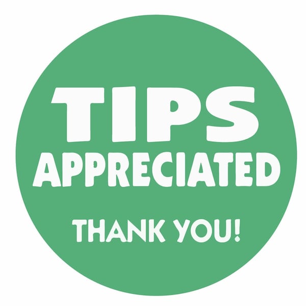 Tips Appreciated Sign - Etsy