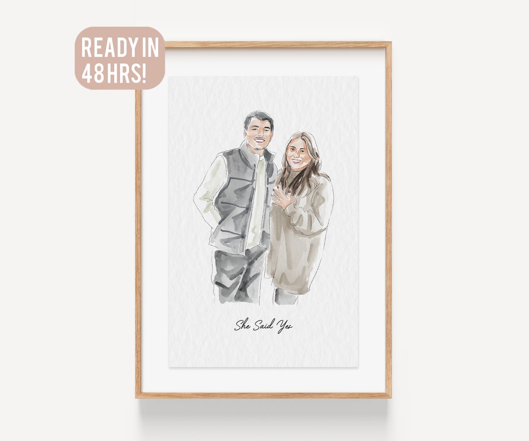 Couple Portrait, Family Portrait, Watercolor Portrait, Couple Painting ...