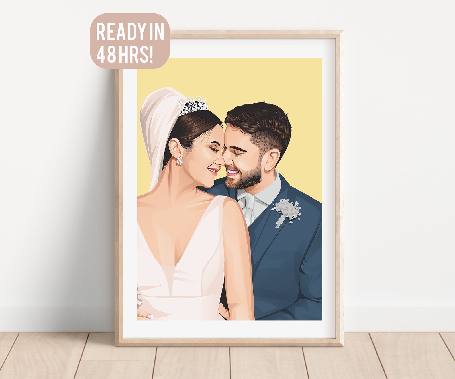 Custom Wedding Portrait, Wedding Painting, Personalised Wedding Print ...