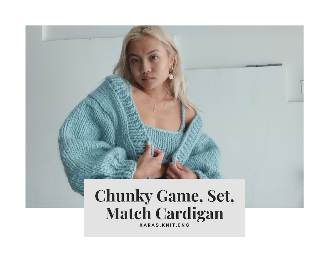 Chunky Game, Set, Match Pattern CARDIGAN ONLY - Etsy