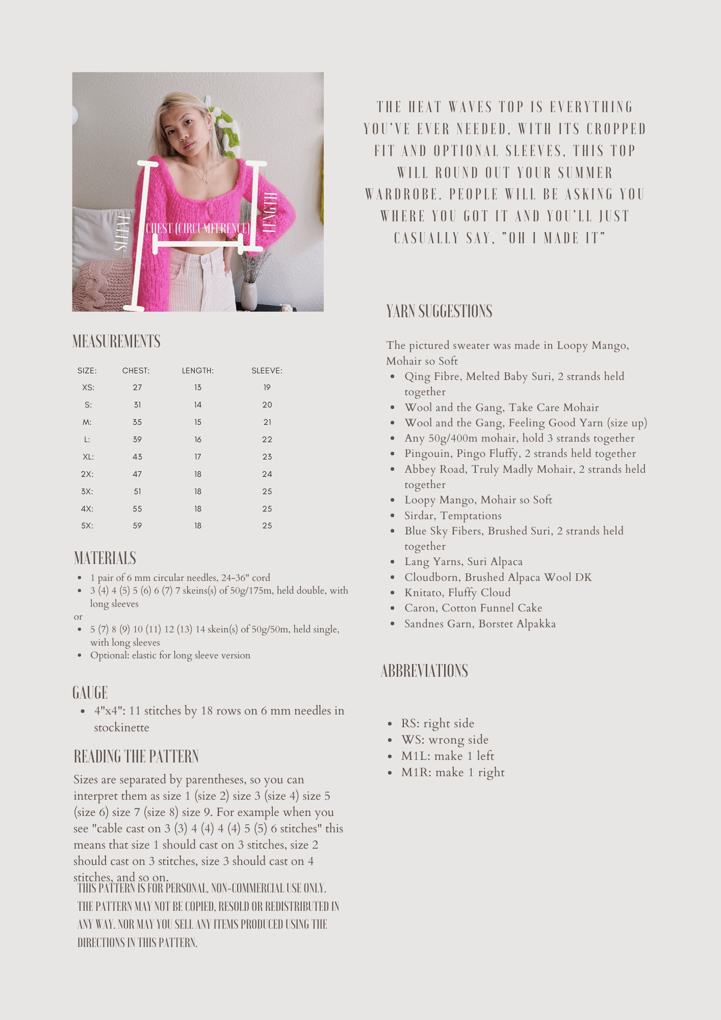 Heat Waves Top Pattern - Etsy