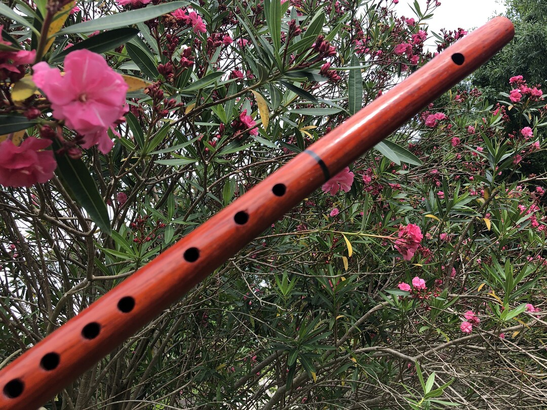 Padauk Vermillion Transverse Wood Flute Handmade Key of G Gentle Winds ...