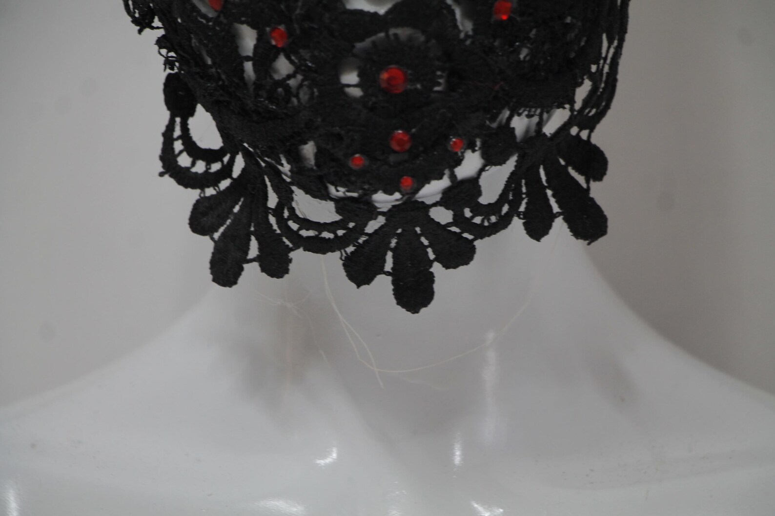 Black Gothic Full Face Lace Mask Headdress Custom Masquerade Mask ...