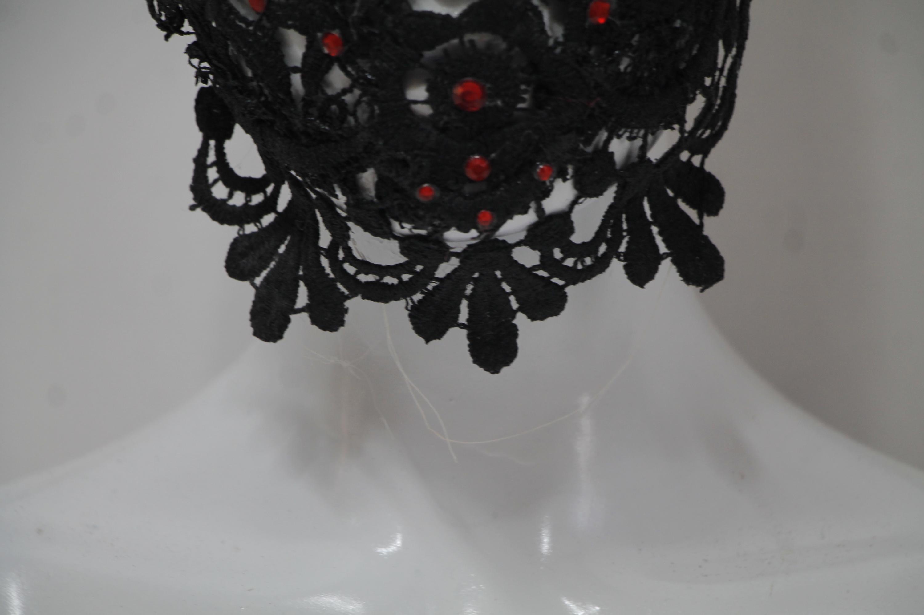 Black Gothic Full Face Lace Mask Headdress Custom Masquerade Mask ...