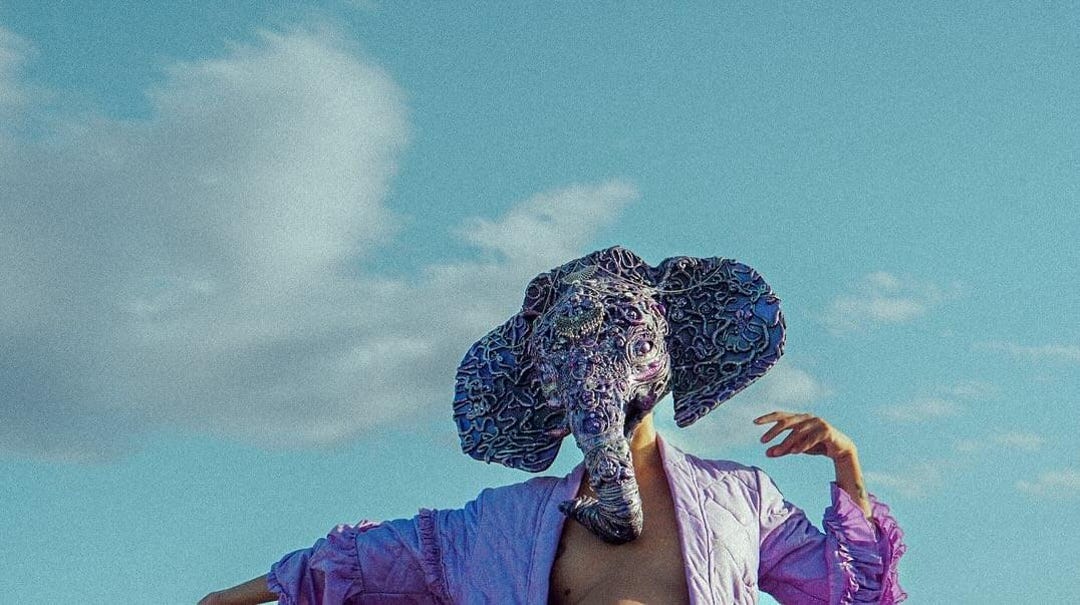 Handmade Royal Purple Elephant Mask: Glittering Masquerade Headpiece - Etsy