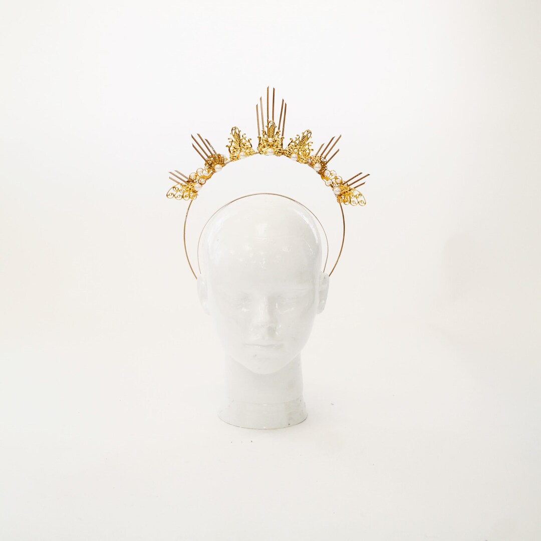 Mary Halo Crown Virgin Mary Saints Headpiece Headdress Gold Zip Ties - Etsy