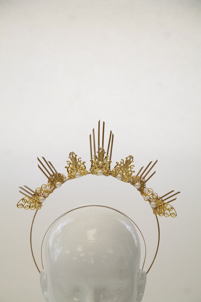 Mary Halo Crown - Virgin Mary - Saints - Headpiece - Headdress - Gold ...