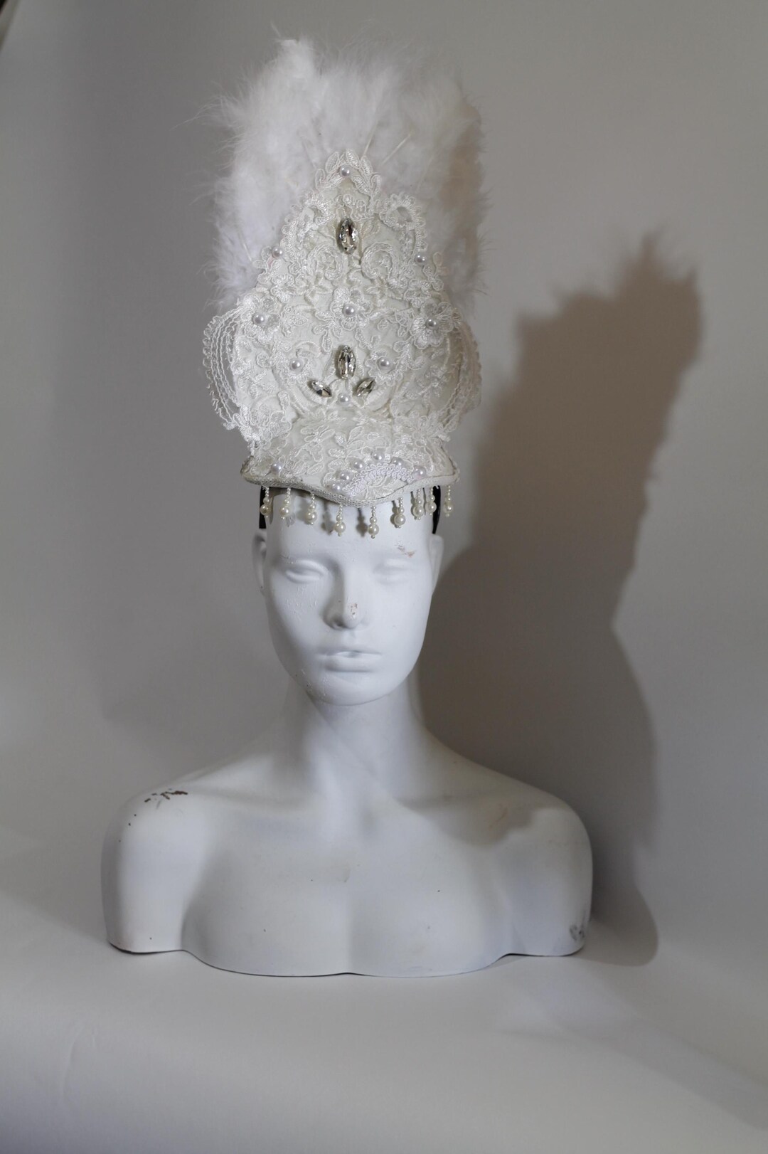 White Bird Feather Headdress - Etsy