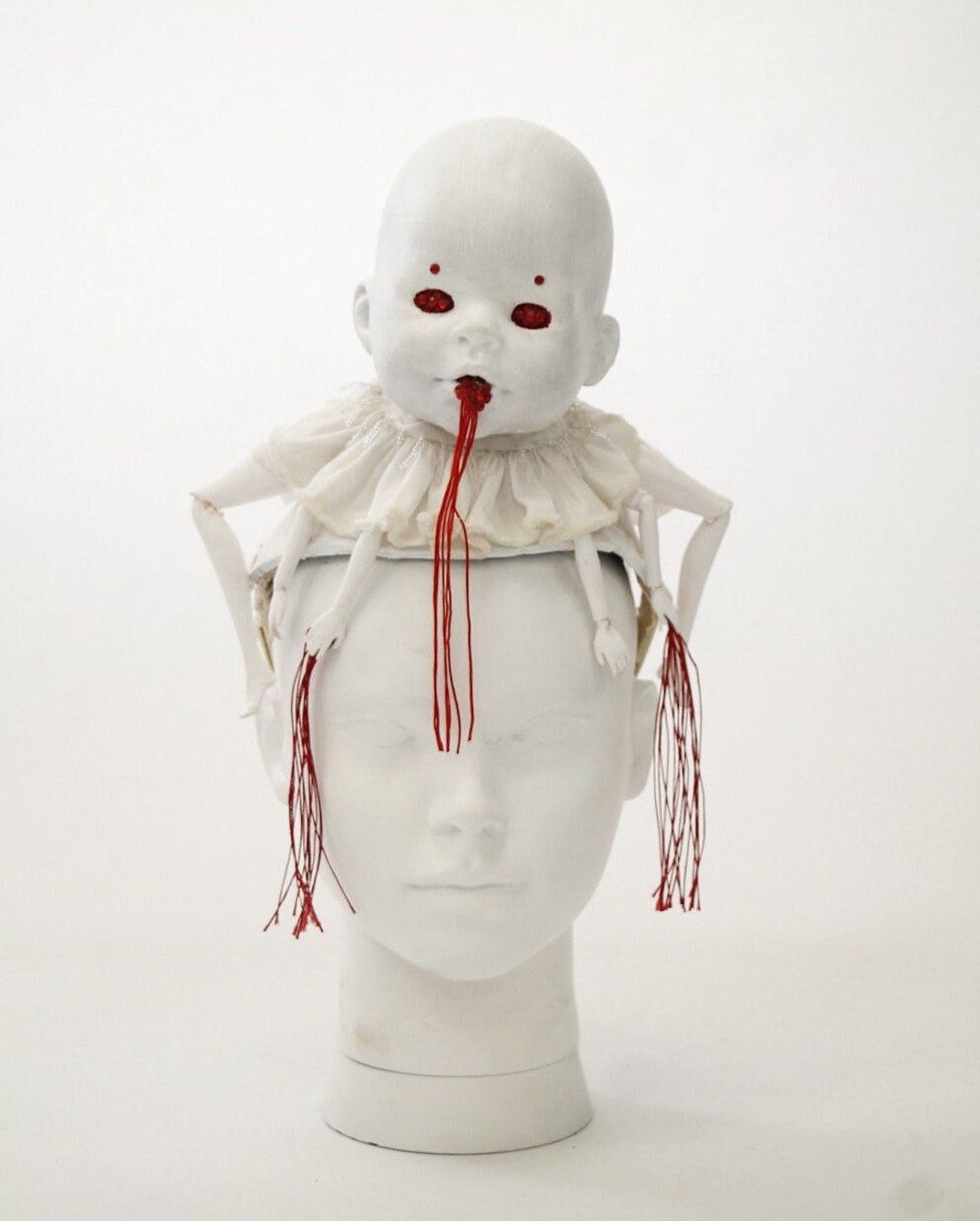 Creepy Baby Toy Head Headpiece Scary Face Halloween Goth Crown - Etsy