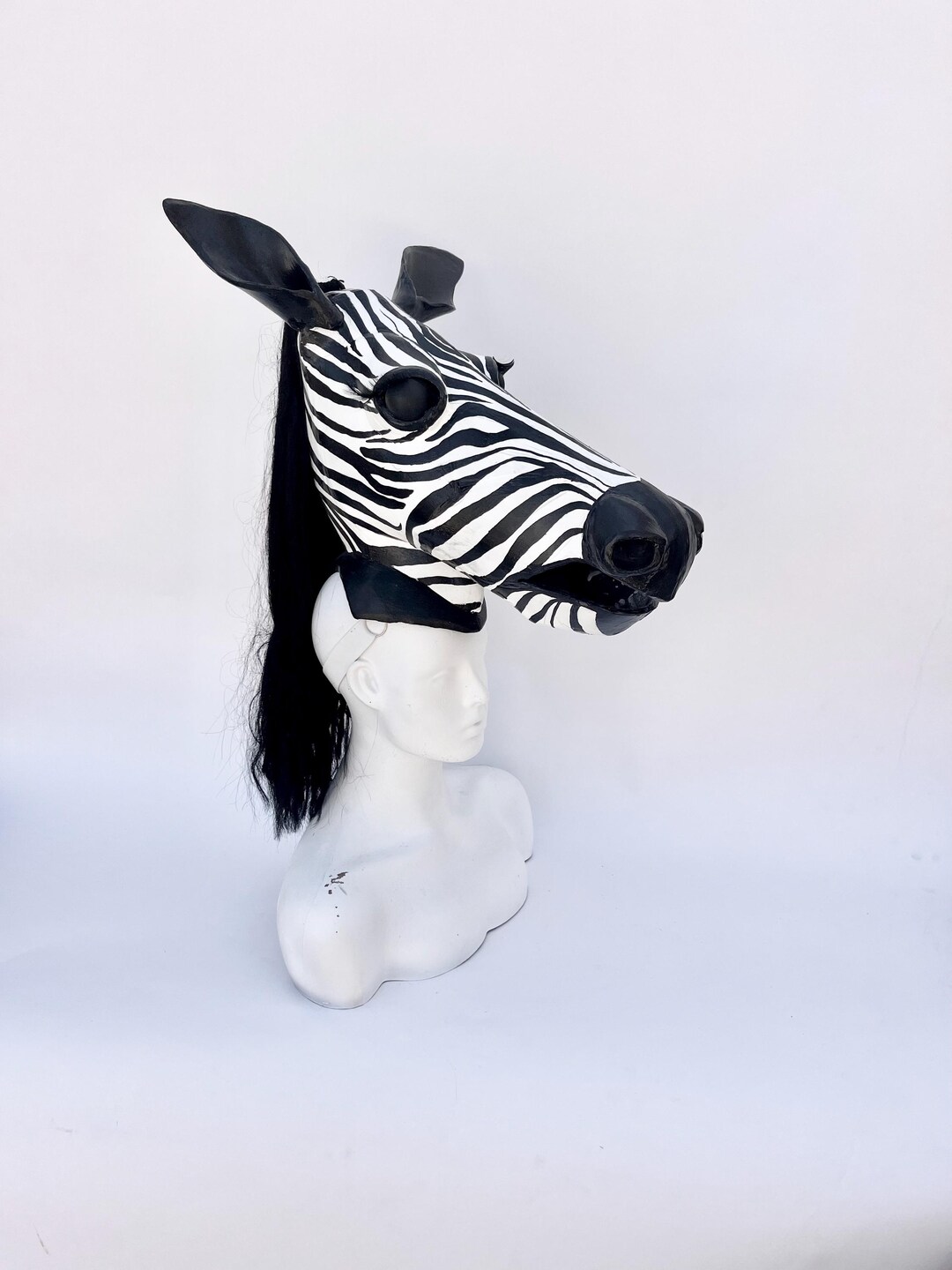 Zebra Head Headpiece Mask Top Hat Zoo Zebra Patterned Headdress ...