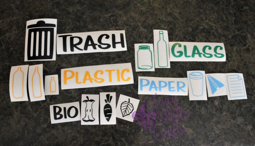 Waste Receptacle Decals - Etsy