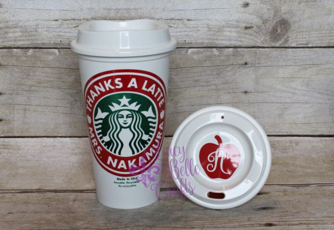 Thanks A Latte Personalize Starbucks Reusable Travel Cup - Etsy