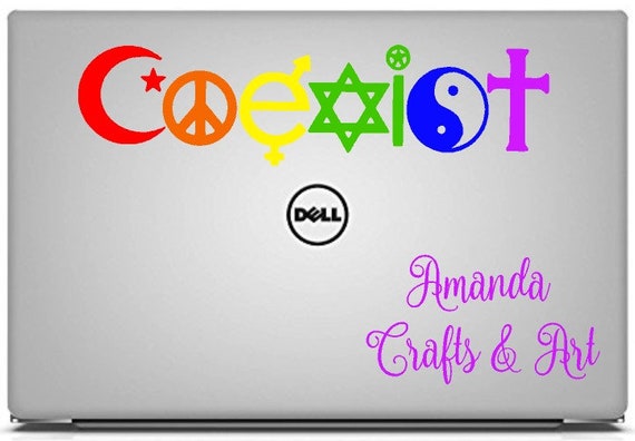Rainbow Coexist Vinyl Decal - Etsy