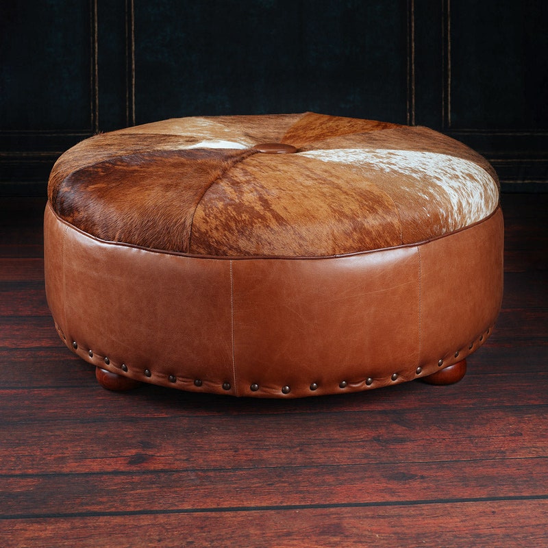 Cowhide Ottoman - Etsy