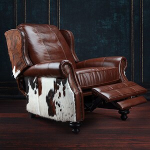 Bushwacker Leather & Cowhide Recliner - Etsy