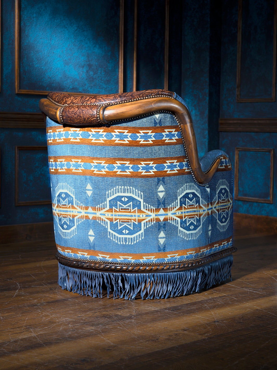 True Blue Western Accent Chair - Etsy