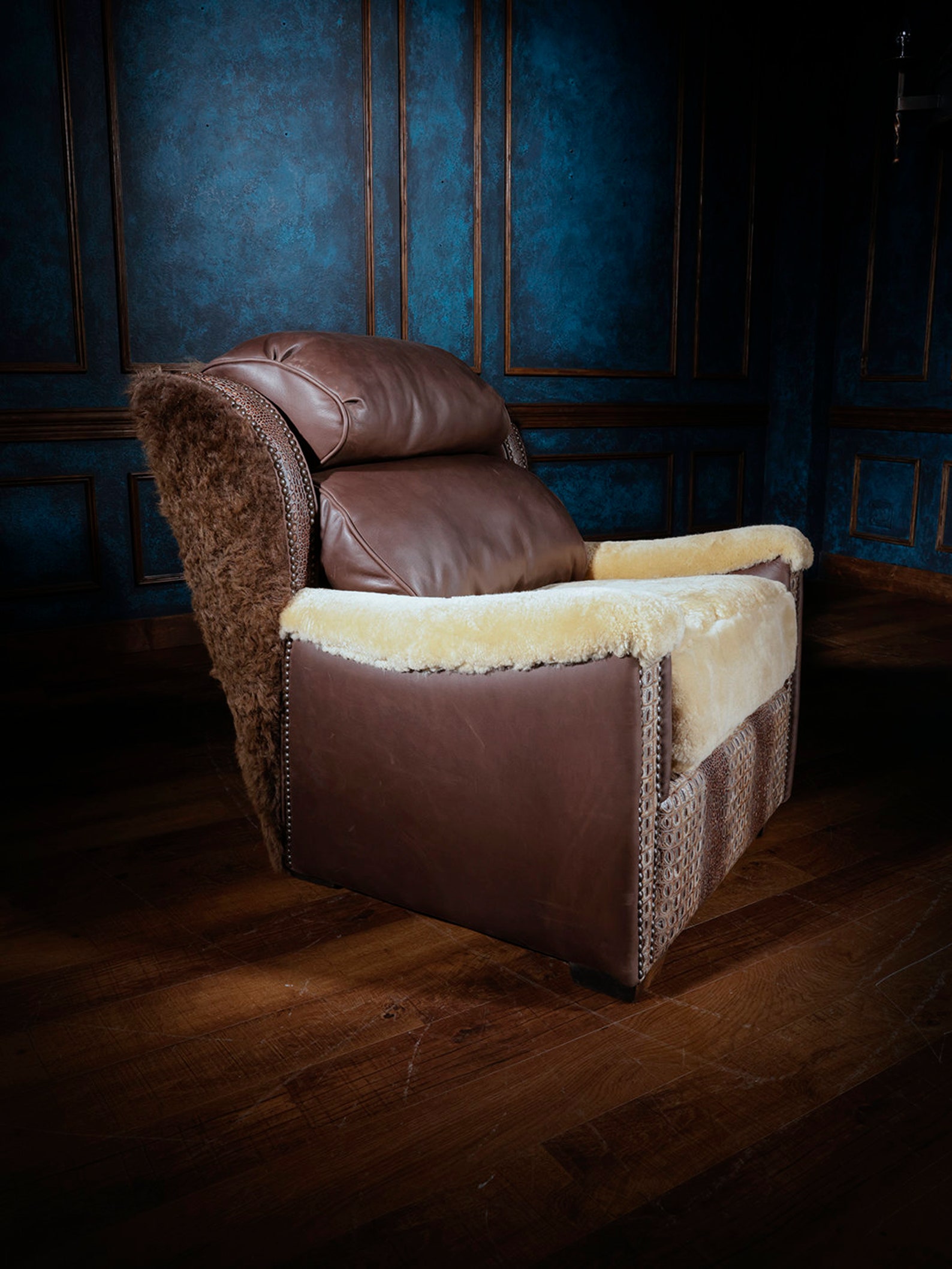 Bison Bellows Leather Accent Chair - Etsy