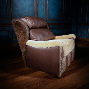 Bison Bellows Leather Accent Chair - Etsy