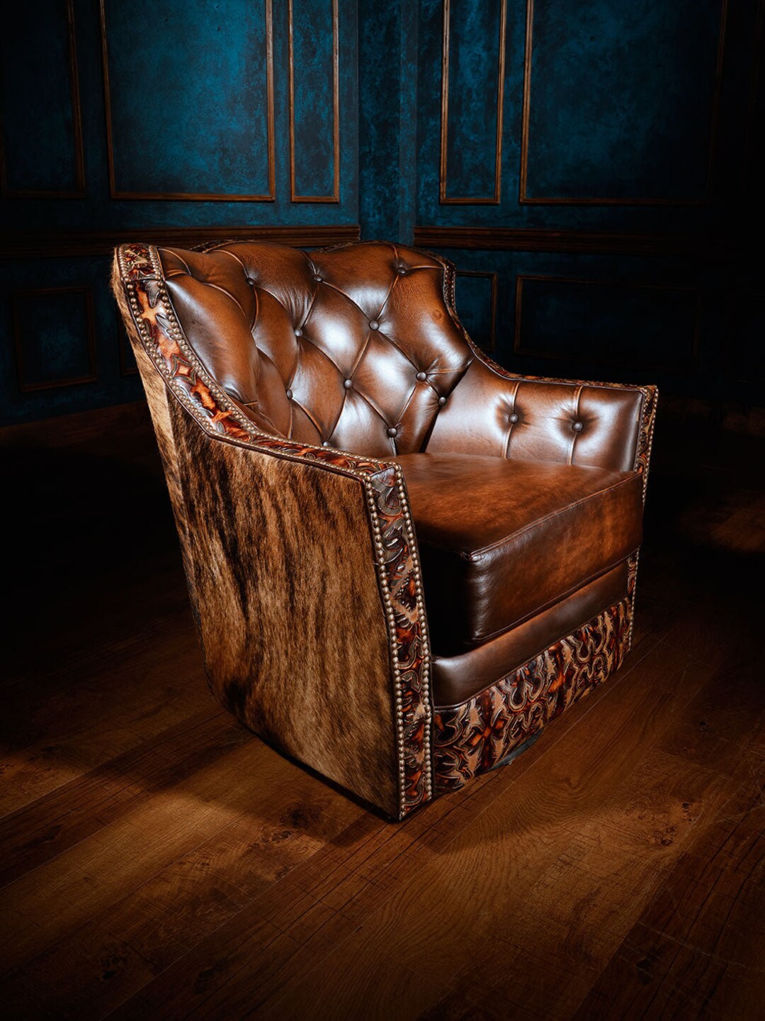 Texas Thunder Western Swivel Chair - Etsy