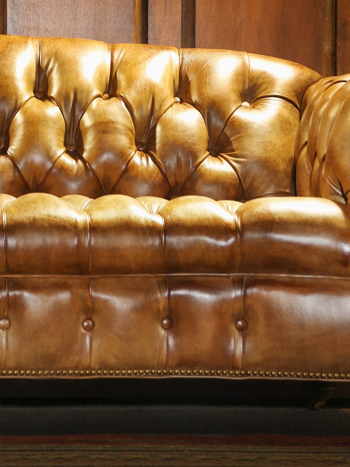 Weston Cane Chesterfield Leather Sofa - Etsy