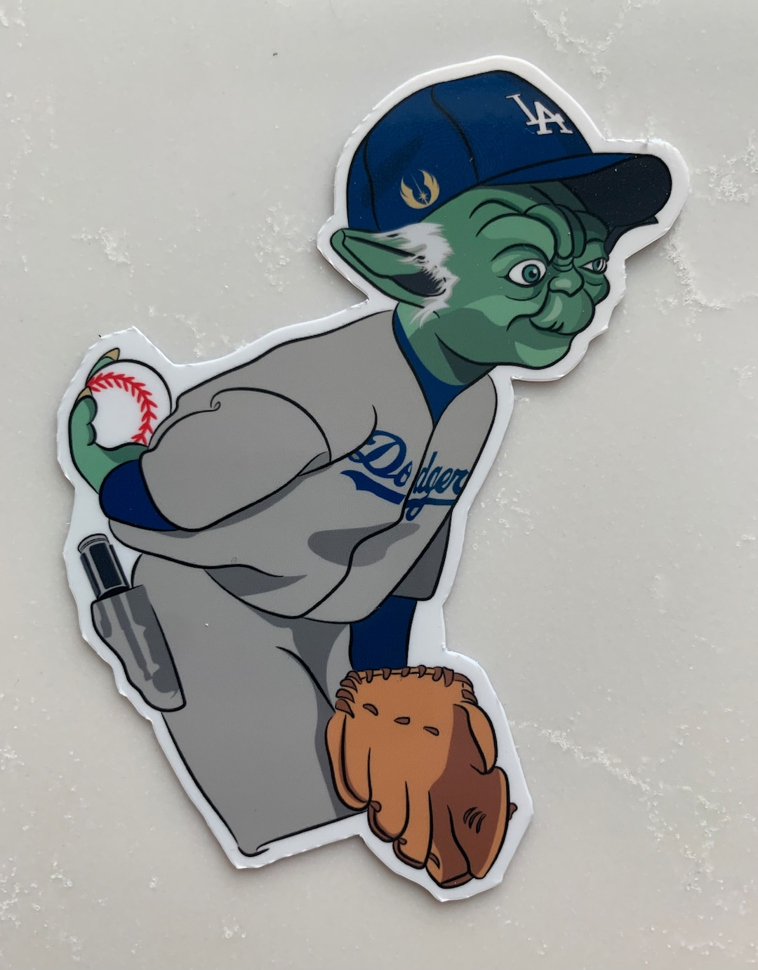 Yoda Dodgers Star Wars Jedi Vinyl Sticker Basketball Sticker, Baseball ...