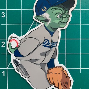 Yoda Dodgers Star Wars Jedi Vinyl Sticker Basketball Sticker, Baseball ...