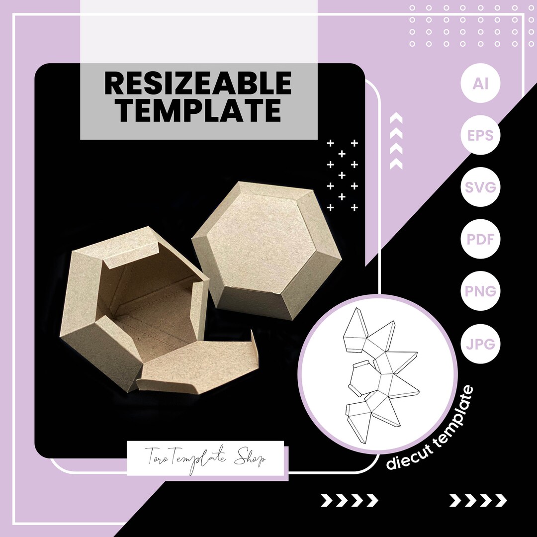 Diamond Shape Box Template, Gift Box Template, Candy Box Template ...