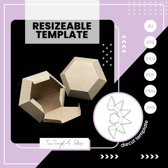 Diamond Shape Box Template Gift Box Template Candy Box - Etsy