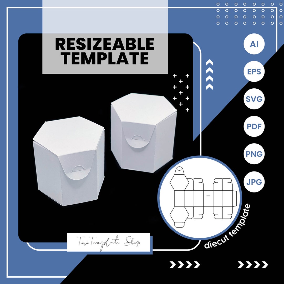Hexagon Box Template, Gift Box Template, Candy Box Template, Cookies ...