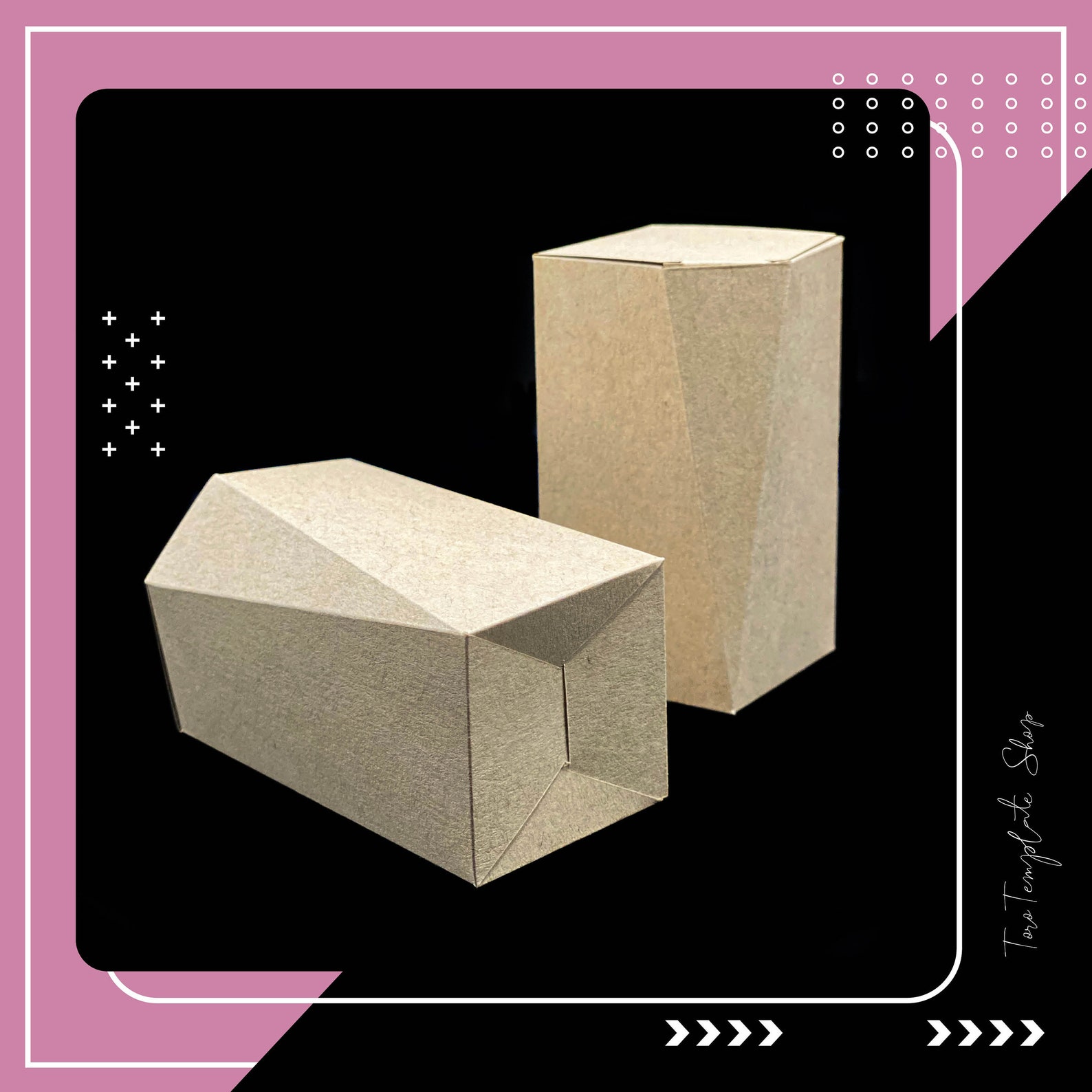 Cut Corner Box Template, Gift Box Template, Candy Box Template, Cookies ...