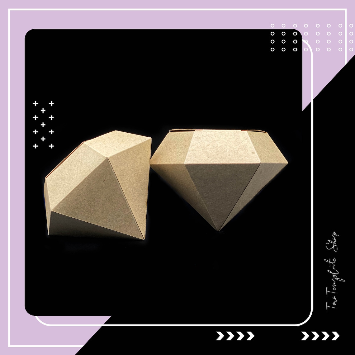 Diamond Shape Box Template, Gift Box Template, Candy Box Template ...