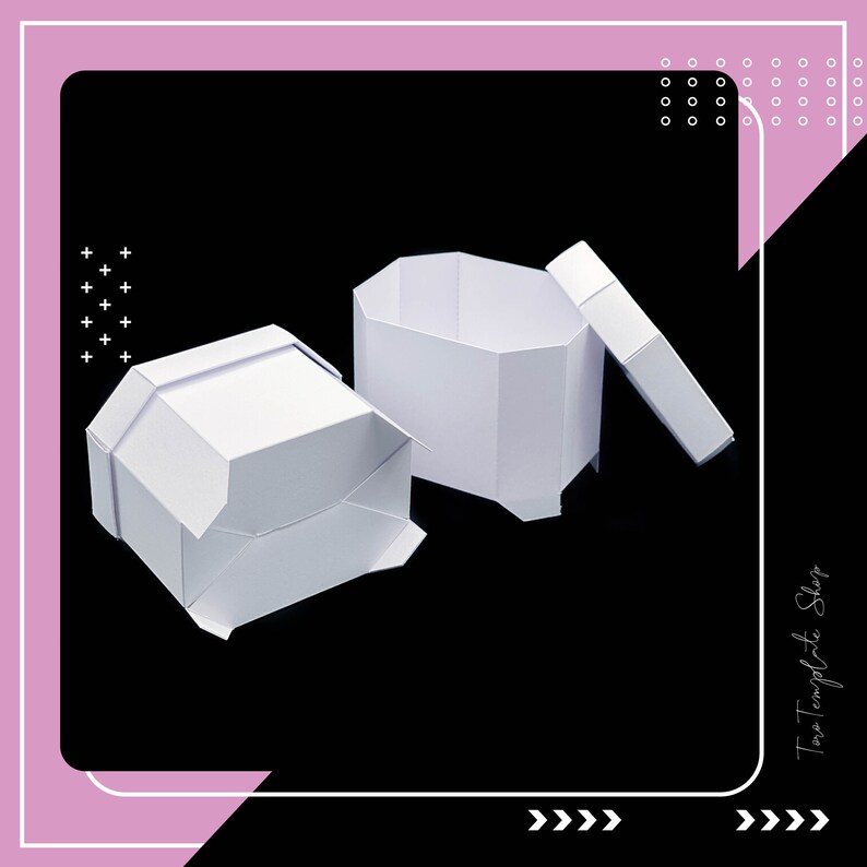 Octagon Box With Stand Template, Gift Box Template, Candy Box Template ...