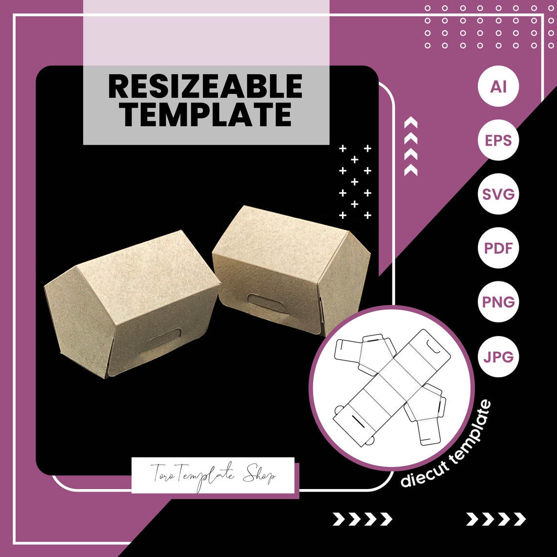 Pentagon Box Template, Gift Box Template, Candy Box Template, Cookies ...