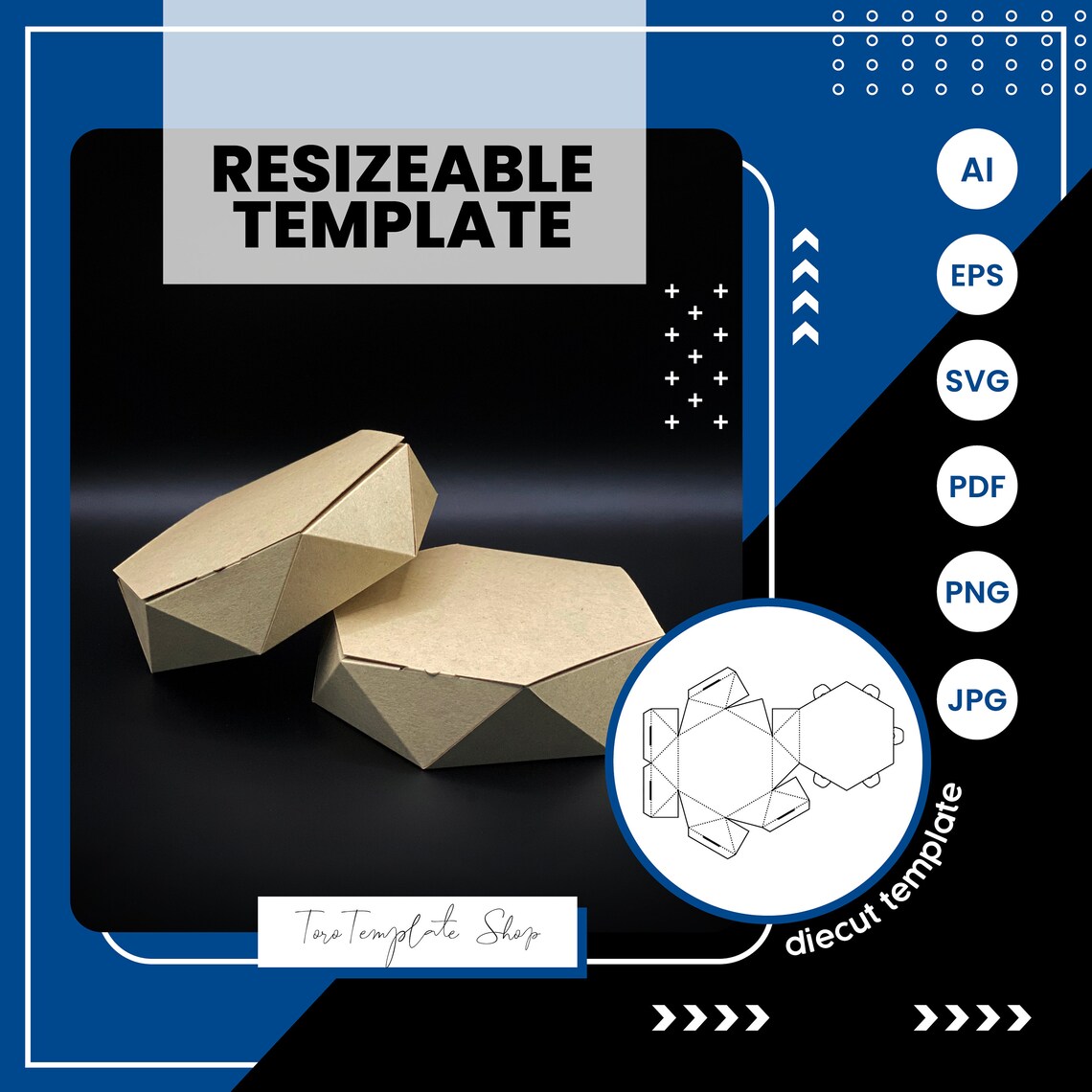 Hexagon Box Template, Gift Box Template, Jewelrybox Template, Candy Box ...