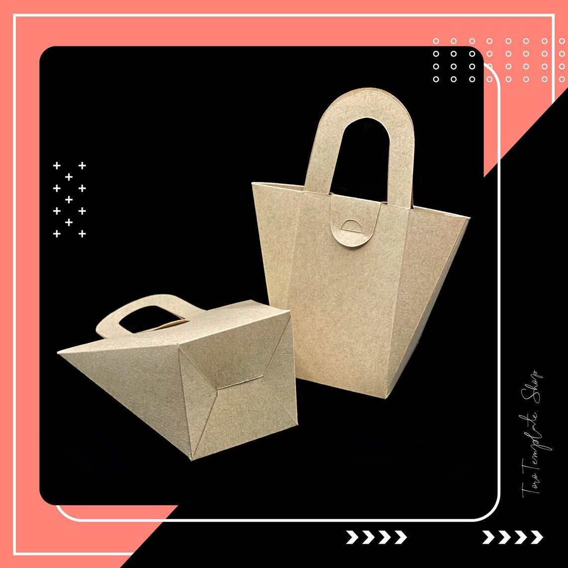 Box With Handle Template, Gift Box Template, Candy Box Template ...