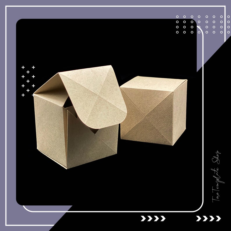Square Box Template, Gift Box Template, Candy Box Template, Cookies Box ...