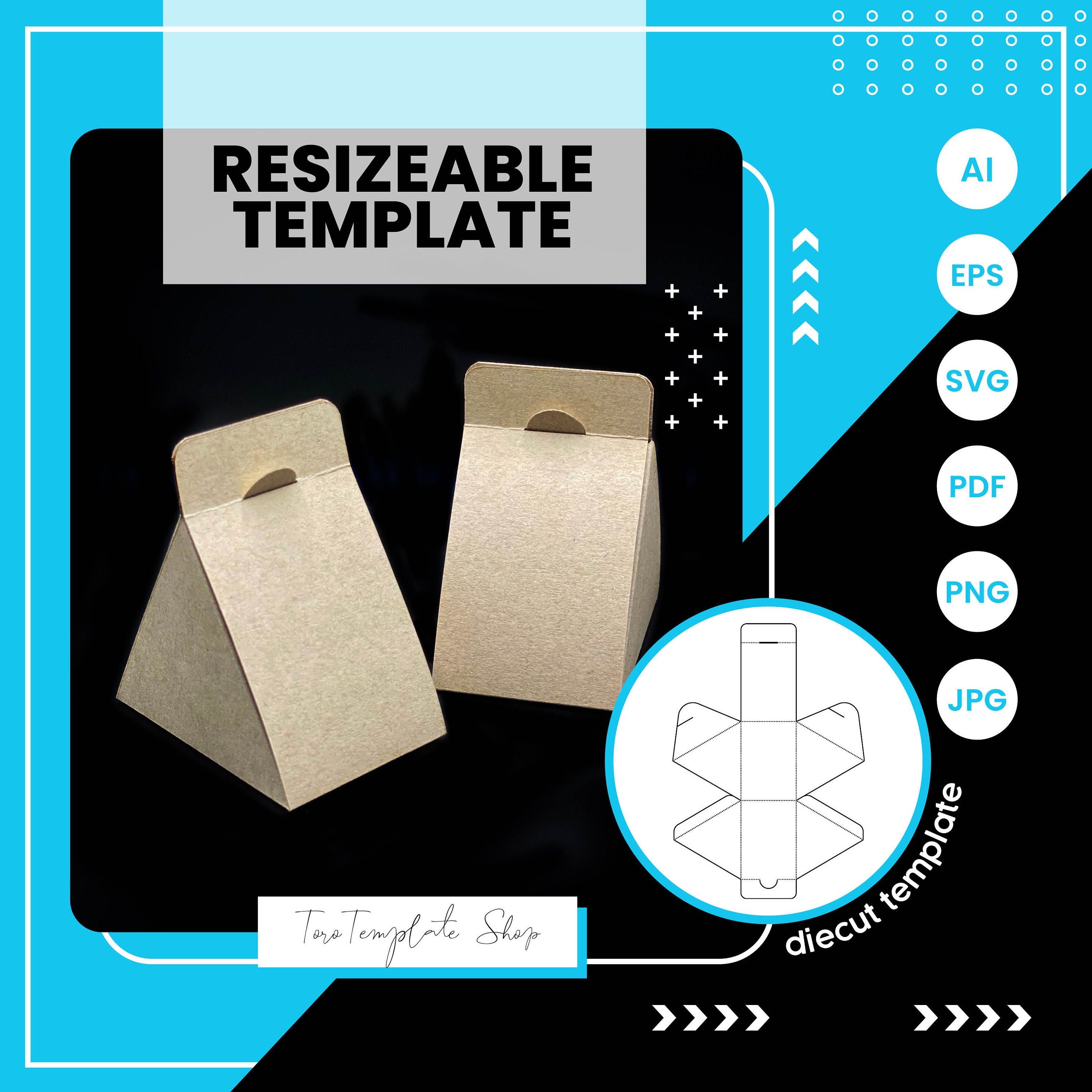 Triangle Box Template Gift Box Template Candy Box Template - Etsy