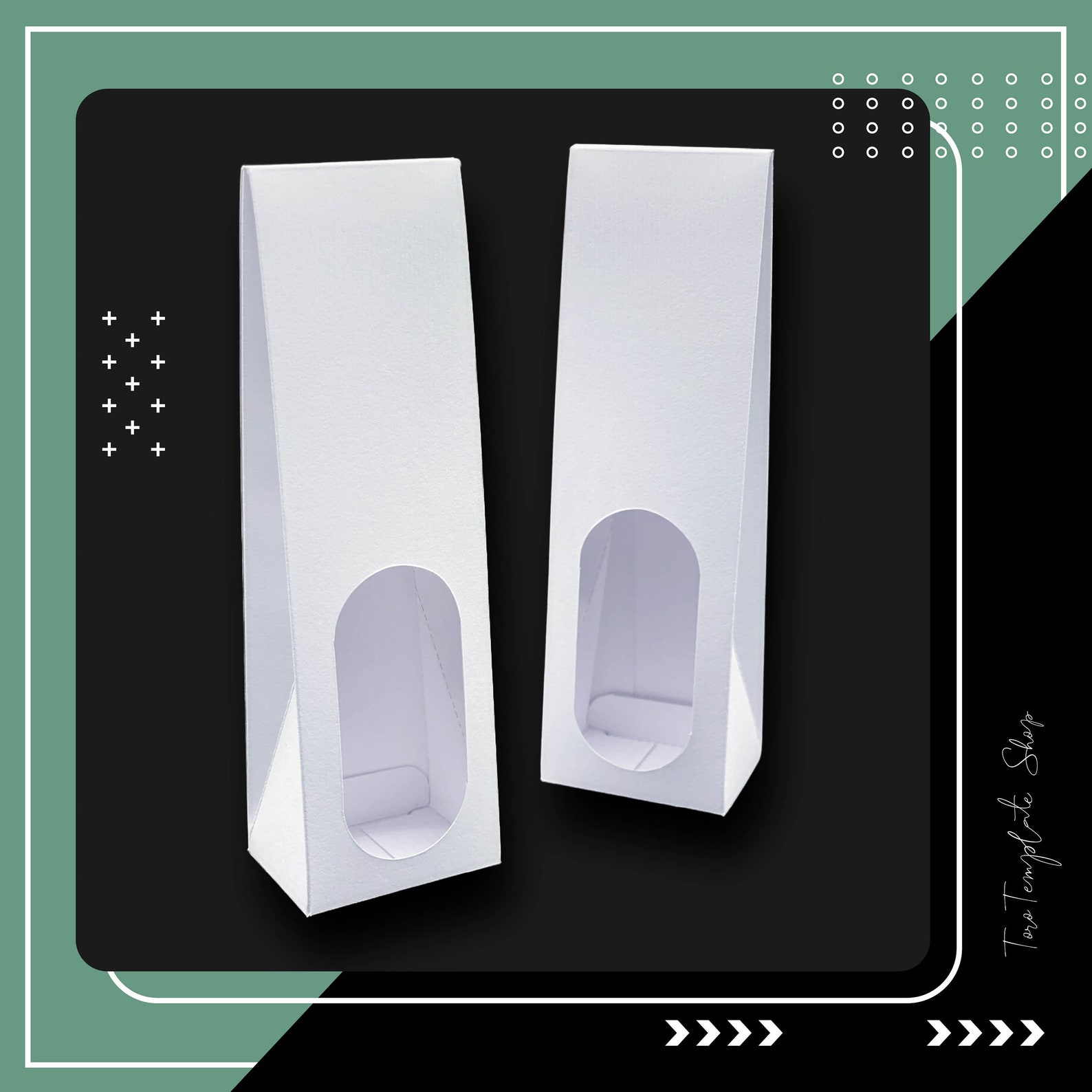 Tall Triangle Shape Box Template, Gift Box Template, Candy Box Template ...