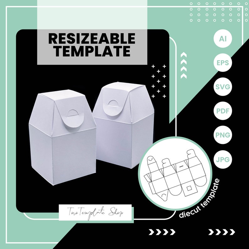 House Shape Box Template, Gift Box Template, Candy Box Template ...