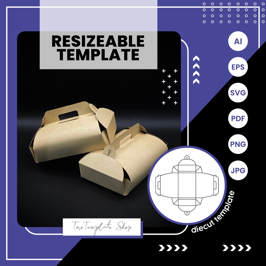 Cookie Box Template: Printable, Resizeable Gift Box (digital Download ...