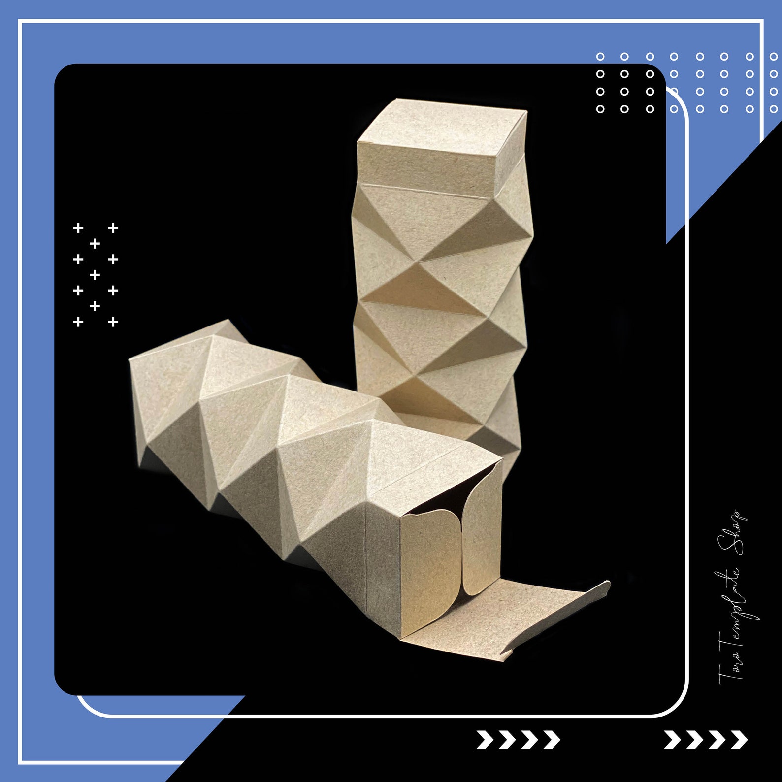 Zigzag Box Template Gift Box Template Candy Box Template - Etsy