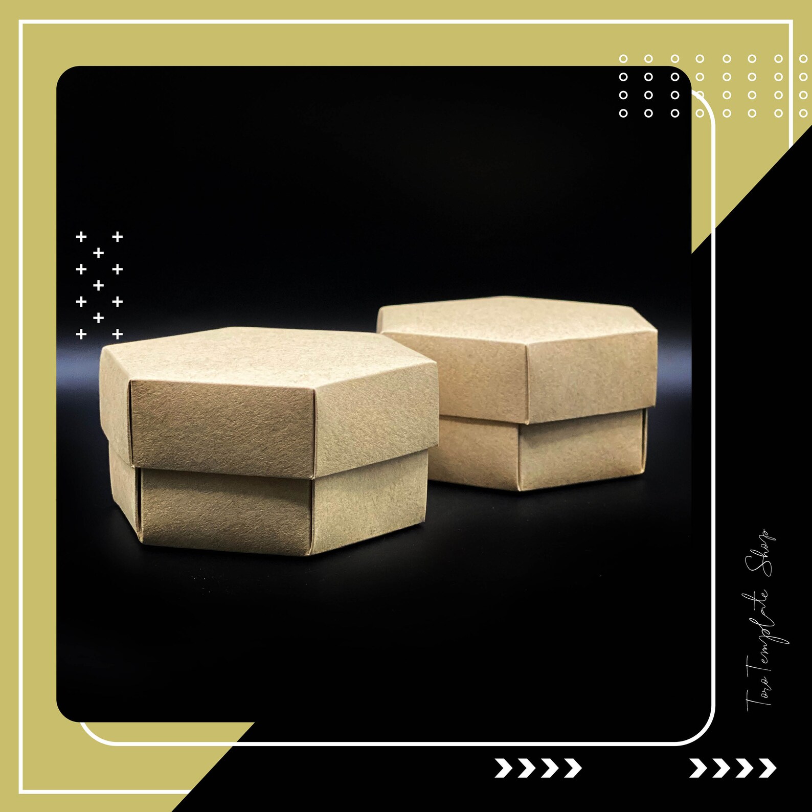 Hexagon Box With Lid Template, Cookies Box Template, Gift Box Template ...