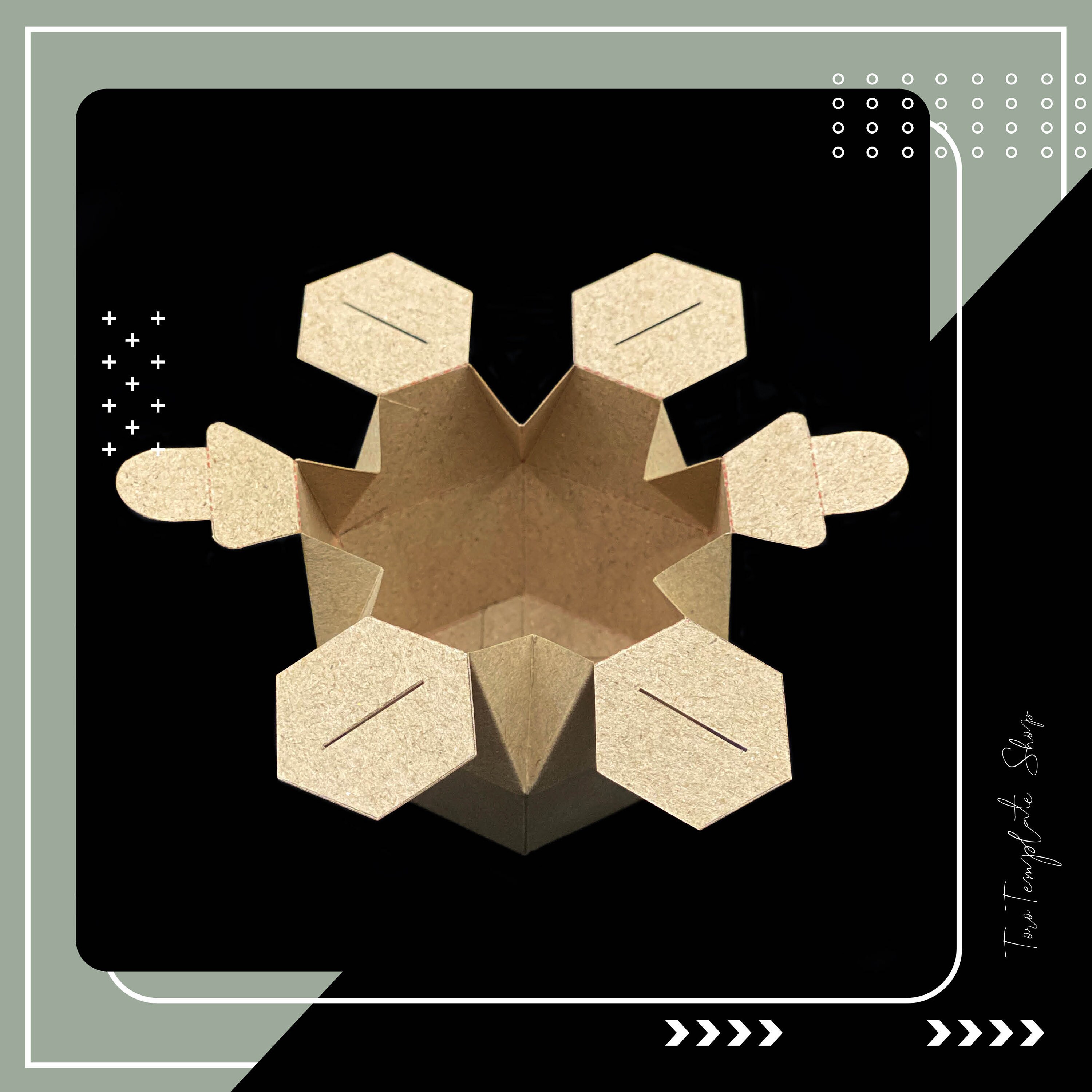 Hexagon Pagoda Box Template: Resizeable Gift/candy/jewelry Box (digital ...