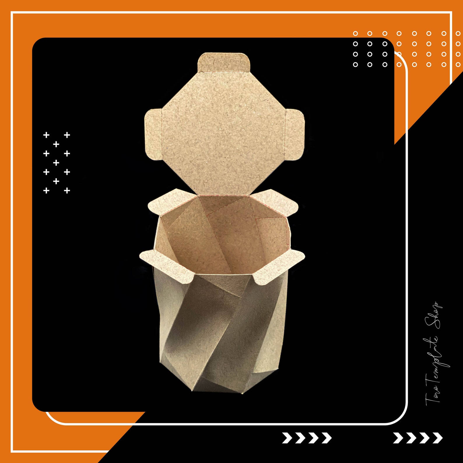 Octagon Wave Box Template: Resizeable Gift/candy/cookie Box (digital ...