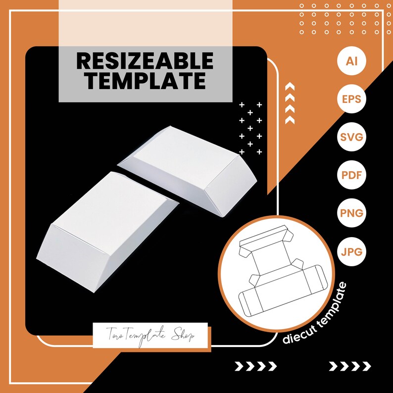 Rhombus Gift Box Template: Resizeable Printable (digital Download) - Etsy
