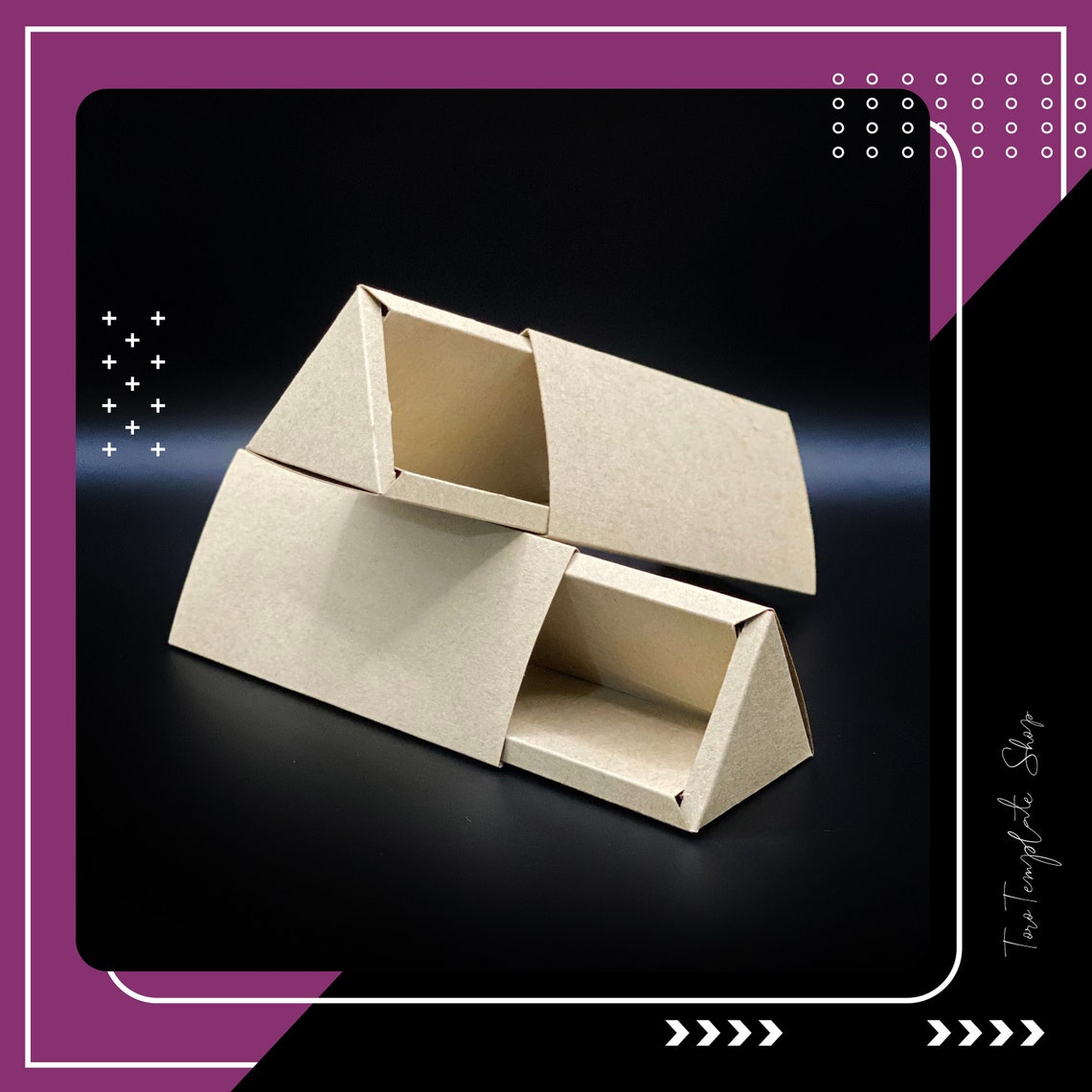 Triangle Drawer Box Template, Drawer Box Template, Box Template, Gift ...