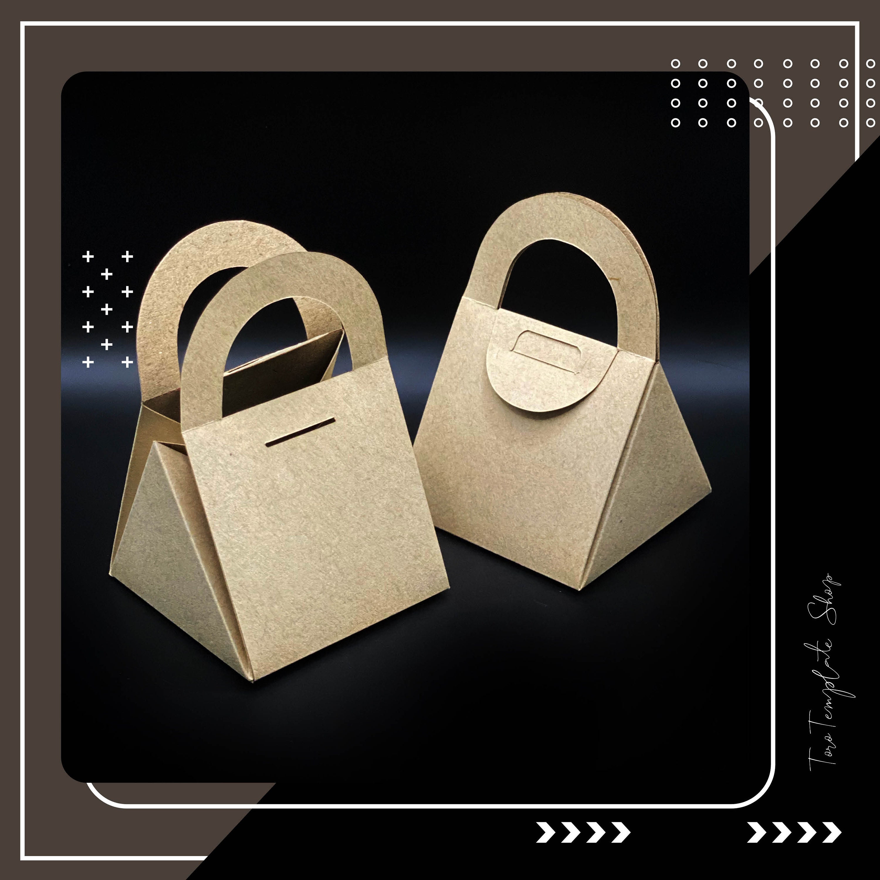 Triangle Box With Handle Template, Cookies Box Template, Gift Box ...