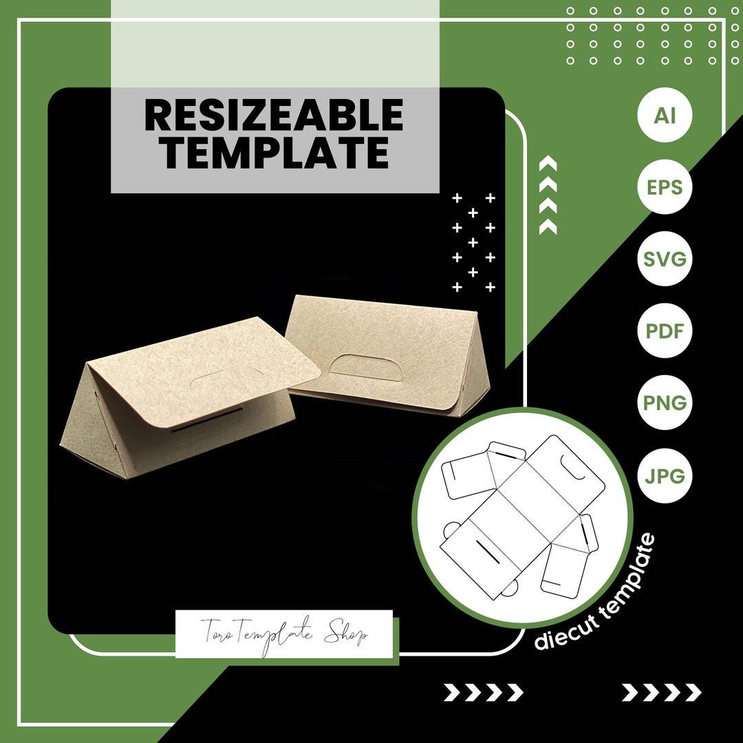 Triangle Box Template T Box Template Candy Box Template Cookies Box Template Resizeable