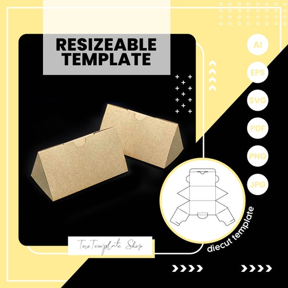 Triangle Box Template Gift Box Template Cookies Box - Etsy